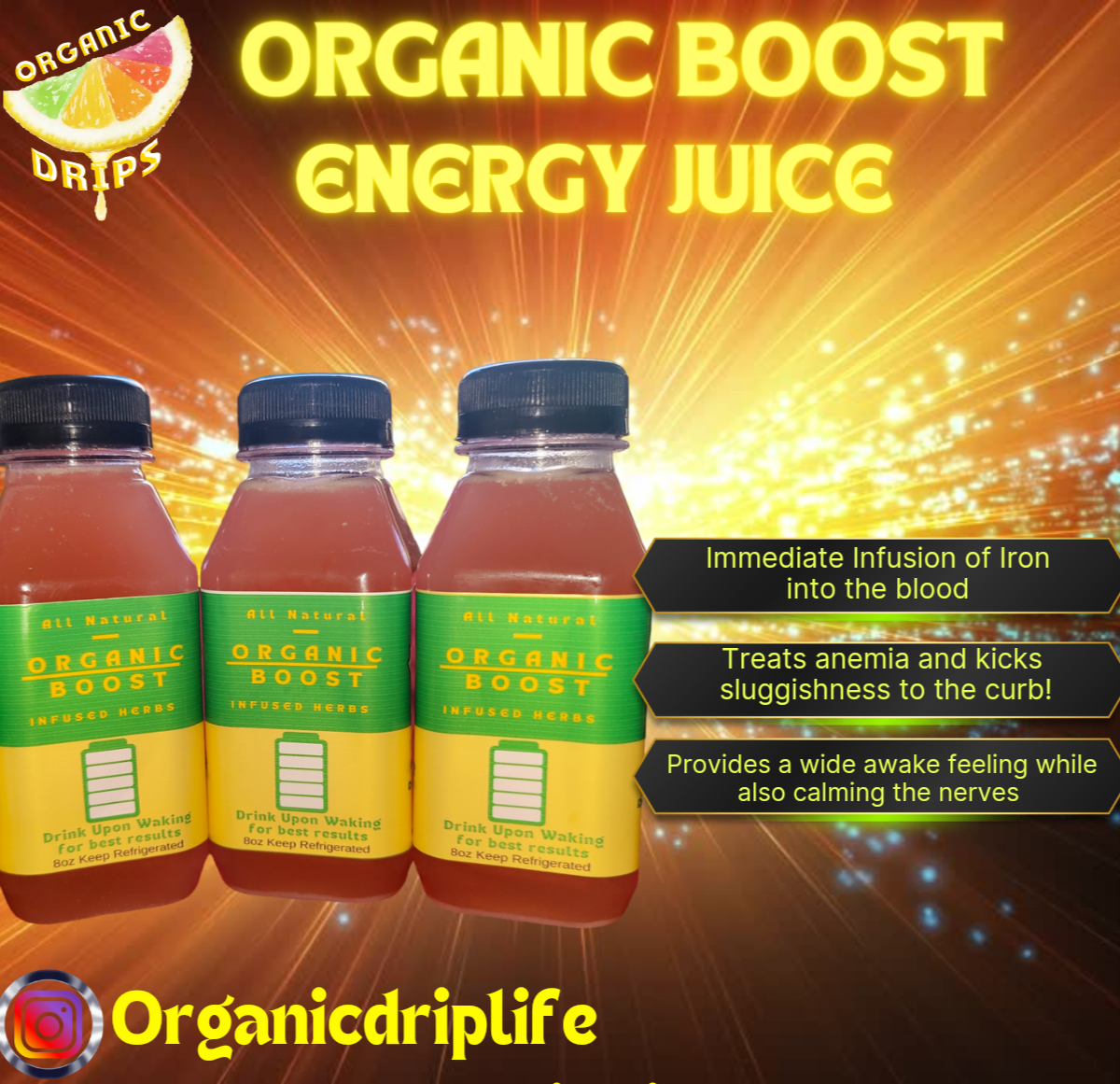Organic Boost Energy Juice – Organic Drips